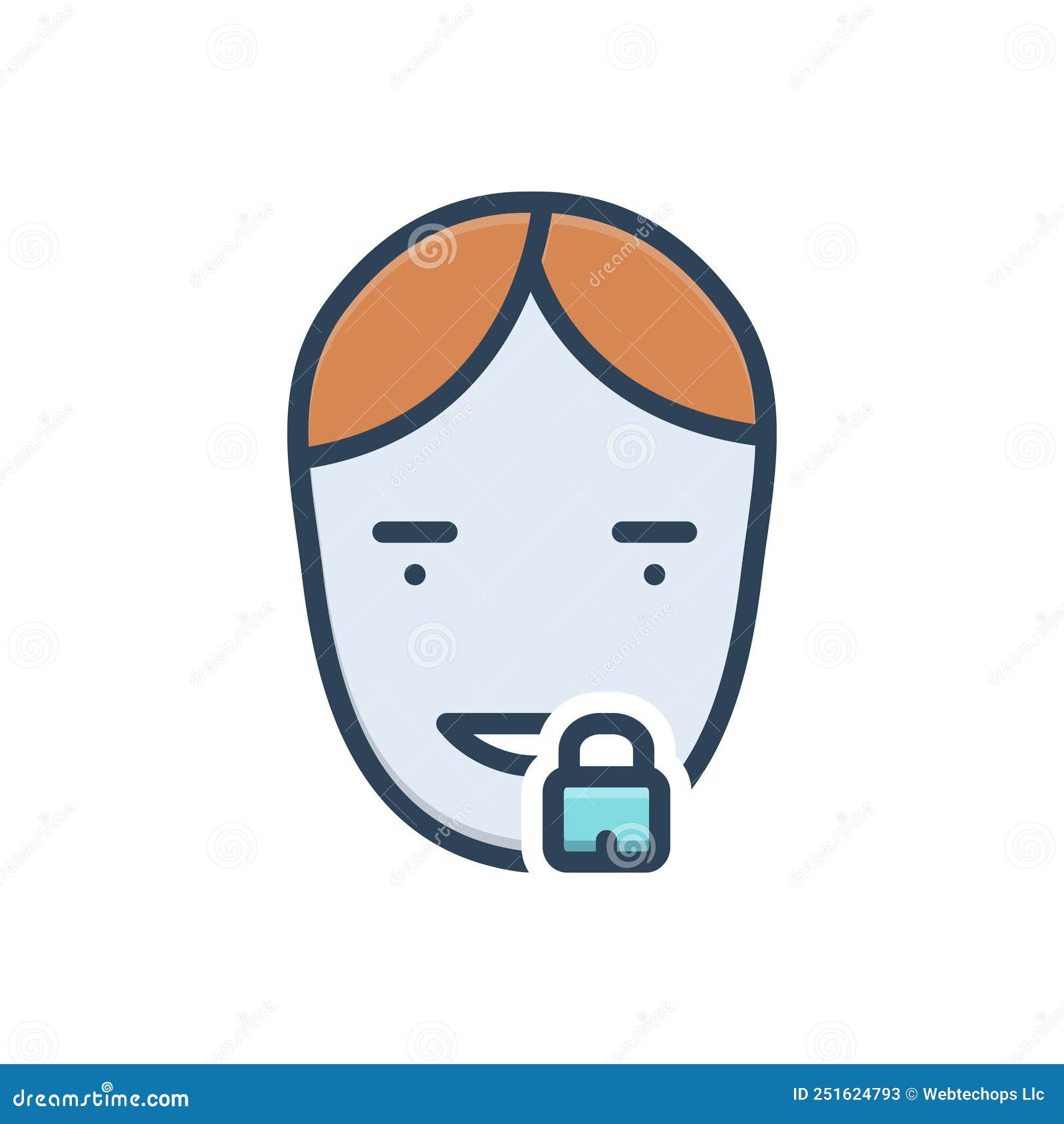 Color Illustration Icon for Silence, Quietness and Hush Stock ...