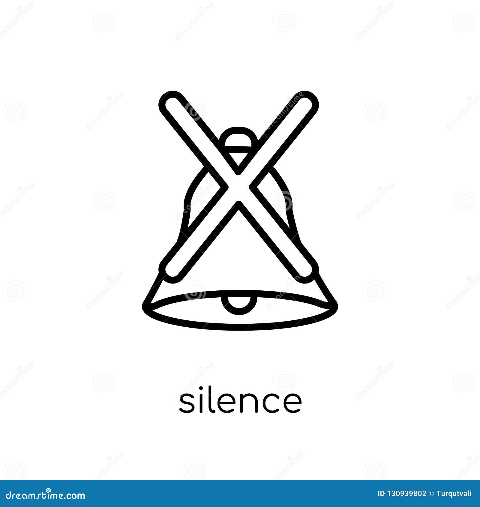 Silence Icon. Trendy Modern Flat Linear Vector Silence Icon on W Stock ...