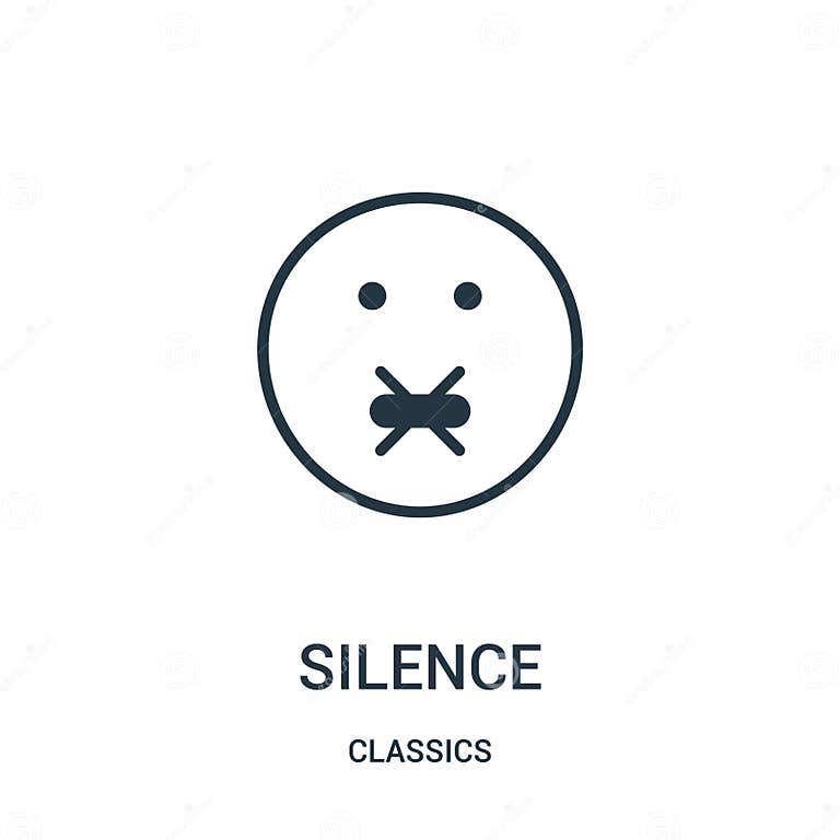 Silence Icon Vector from Classics Collection. Thin Line Silence Outline ...