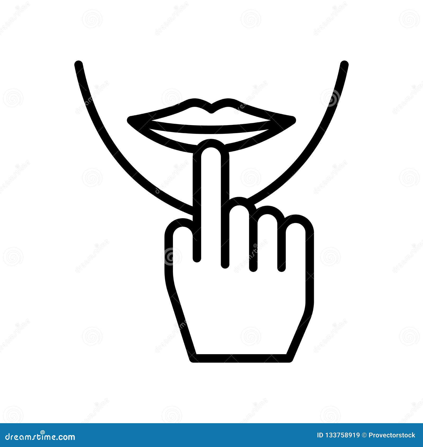 Silence Icon Vector Sign and Symbol Isolated on White Background Stock ...