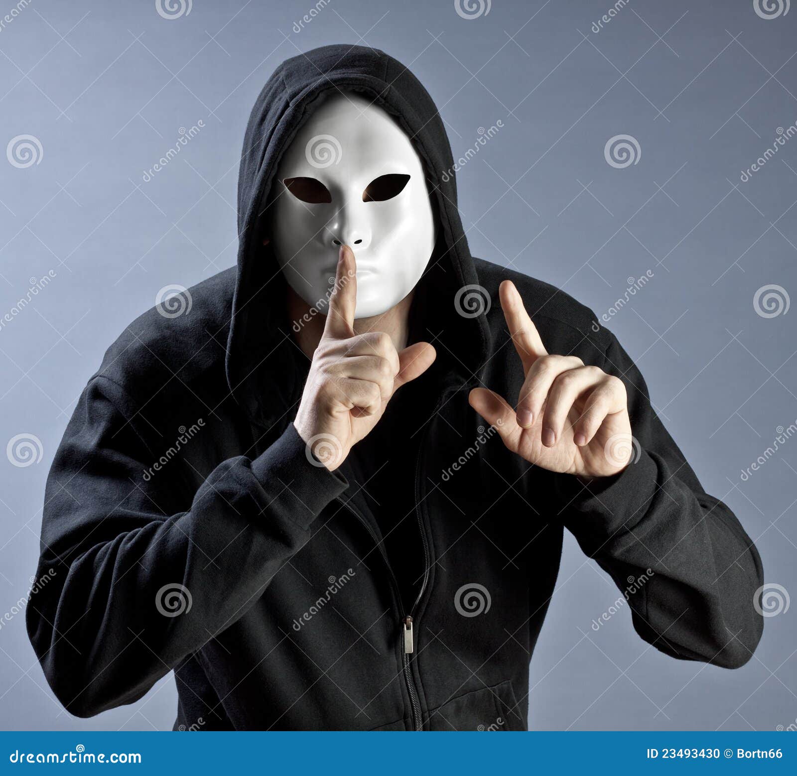 Silence of a mask stock photo. Image of finger, silence - 23493430