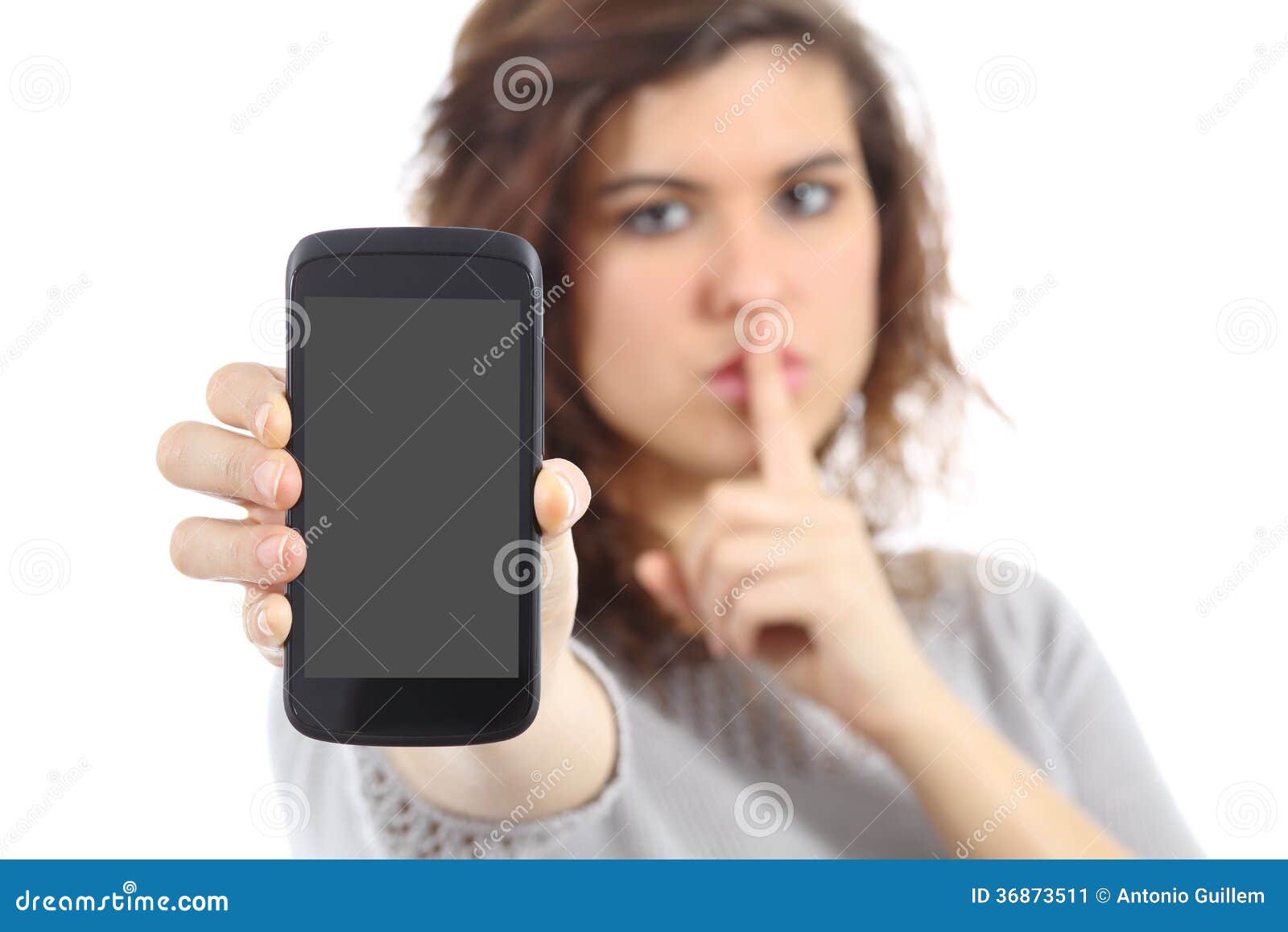 Silence the Mobile Phone Please Stock Image - Image of girl, girls ...