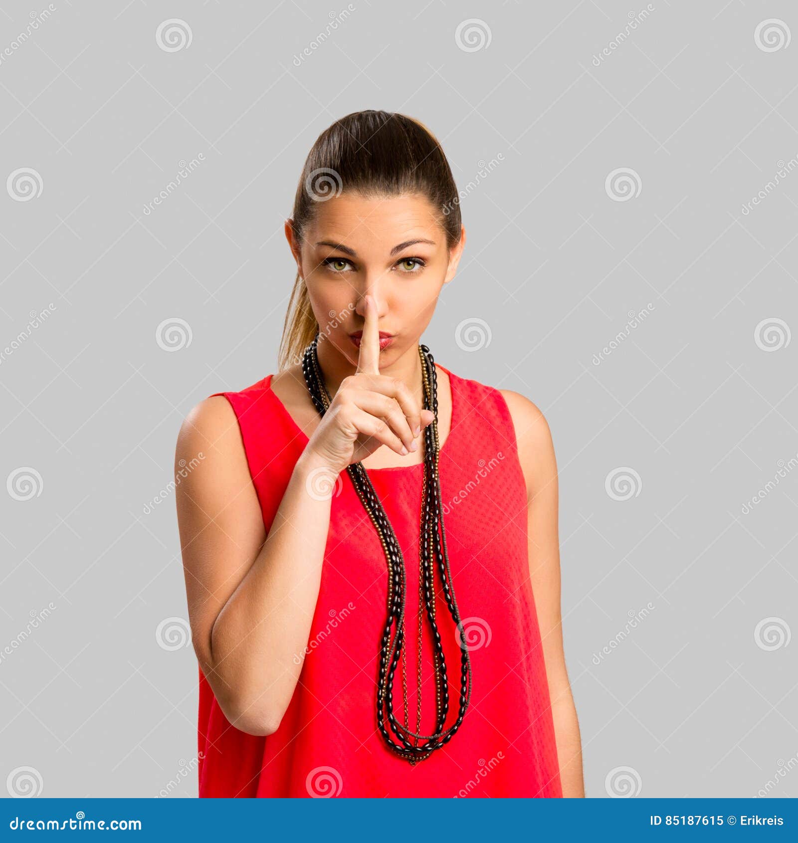 Silence Please stock image. Image of pretty, female, finger - 85187615