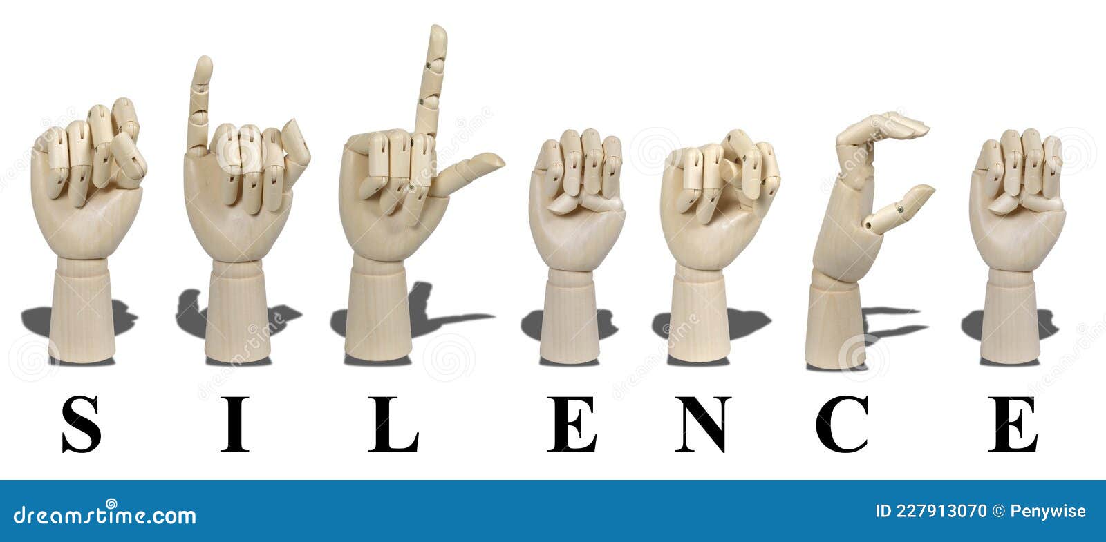 Silence Spelled Out in Sign Language Stock Photo - Image of sign ...