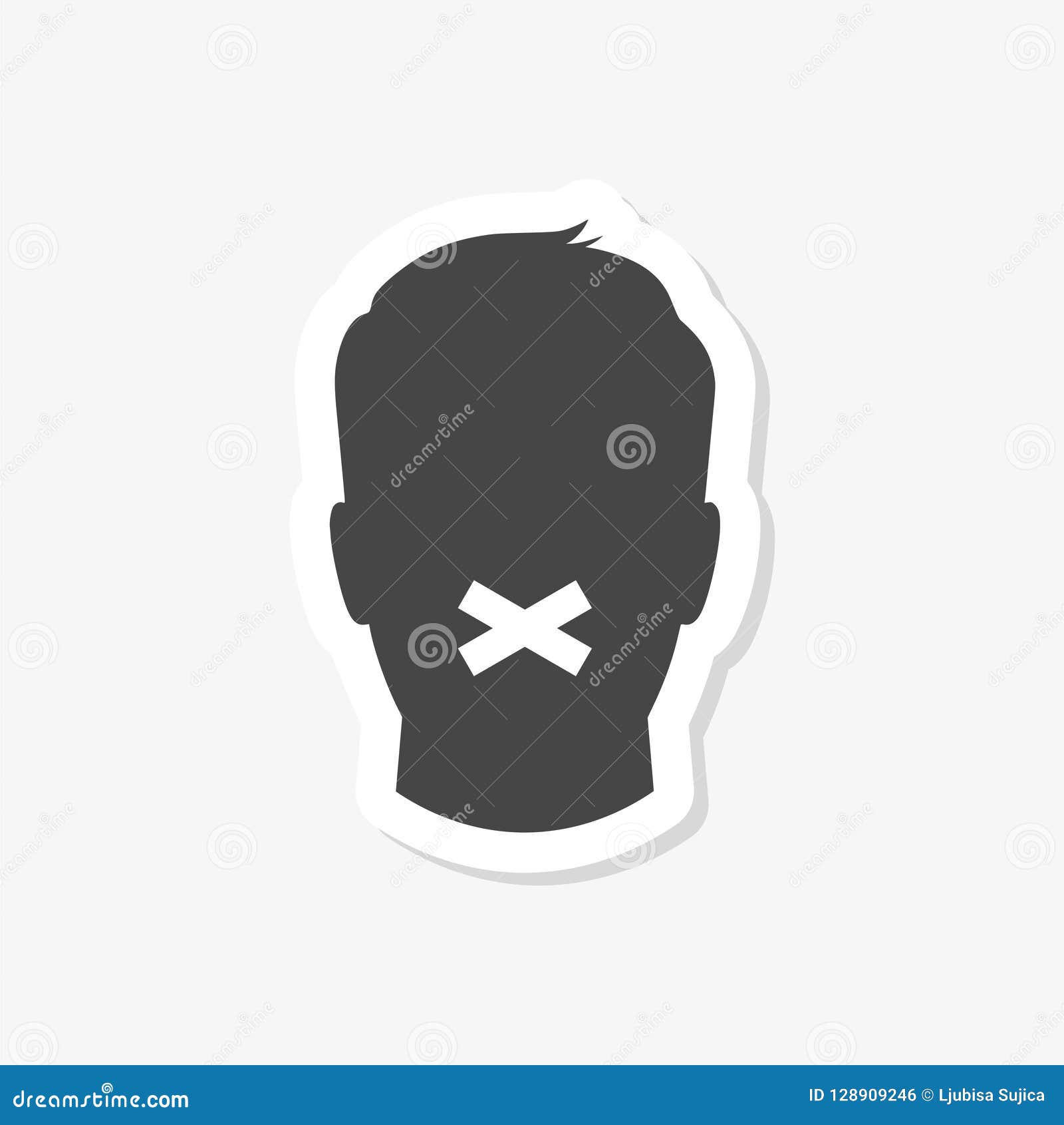 Silence Sticker, Be Quiet Icon Stock Vector - Illustration of mouth ...