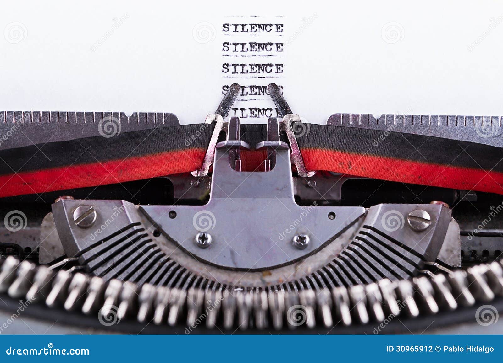 Silence Written on an Old Typewriter . Stock Photo - Image of outside ...