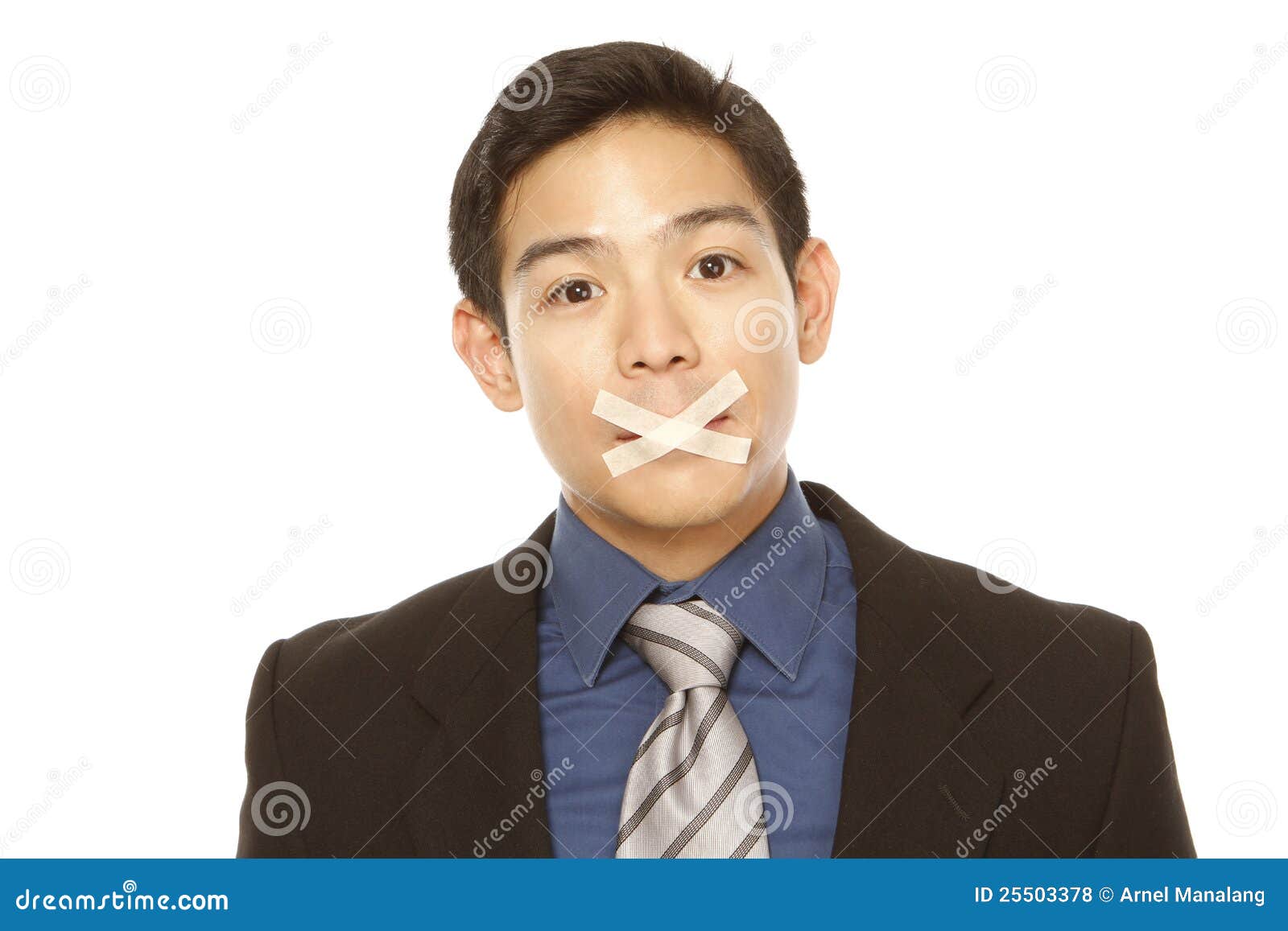 Silenced Businessman stock photo. Image of silent, tape - 25503378