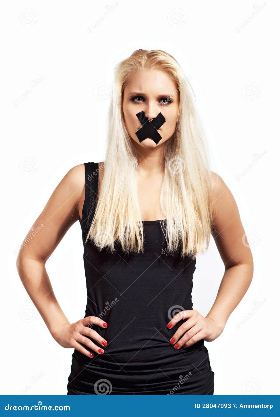 Silenced Woman in Protest stock image. Image of forbidden - 28047993