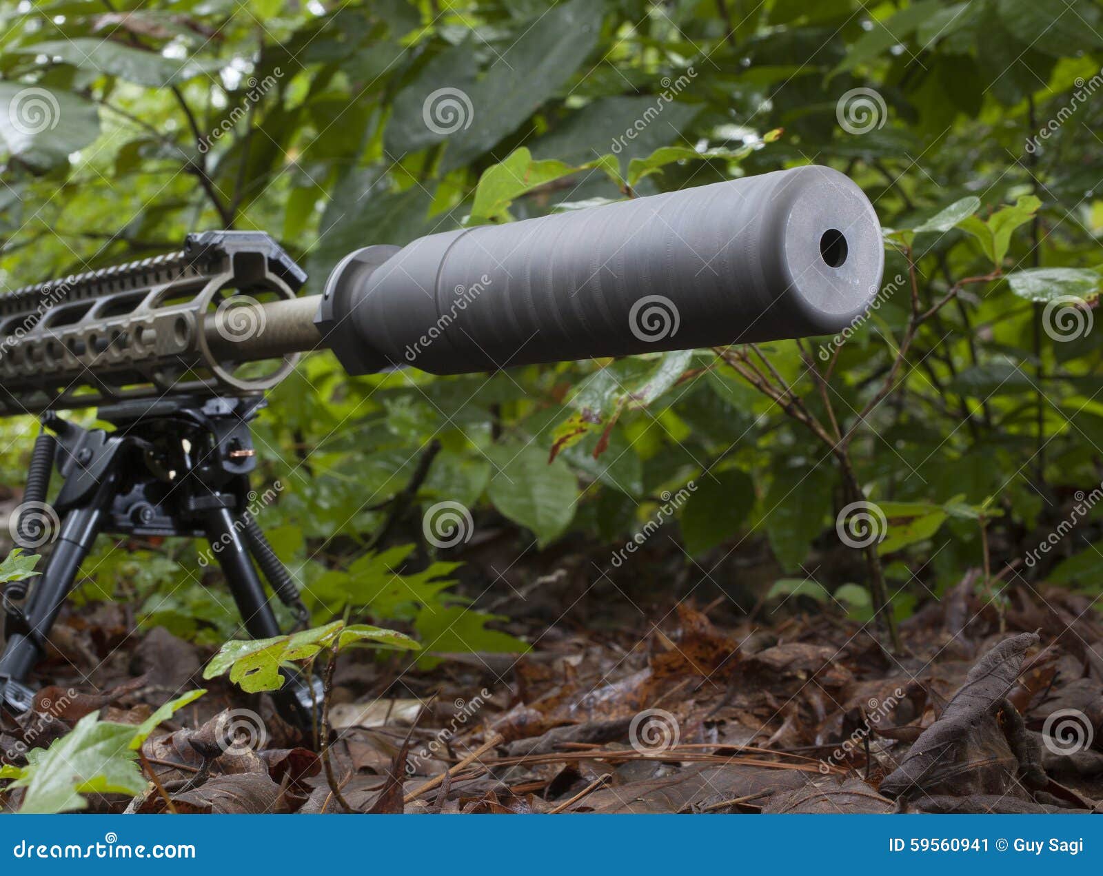 Silencer stock image. Image of grey, weapon, barrel, riflescope - 59560941