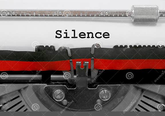 Silence Text by the Old Typewriter on White Paper Stock Image - Image ...