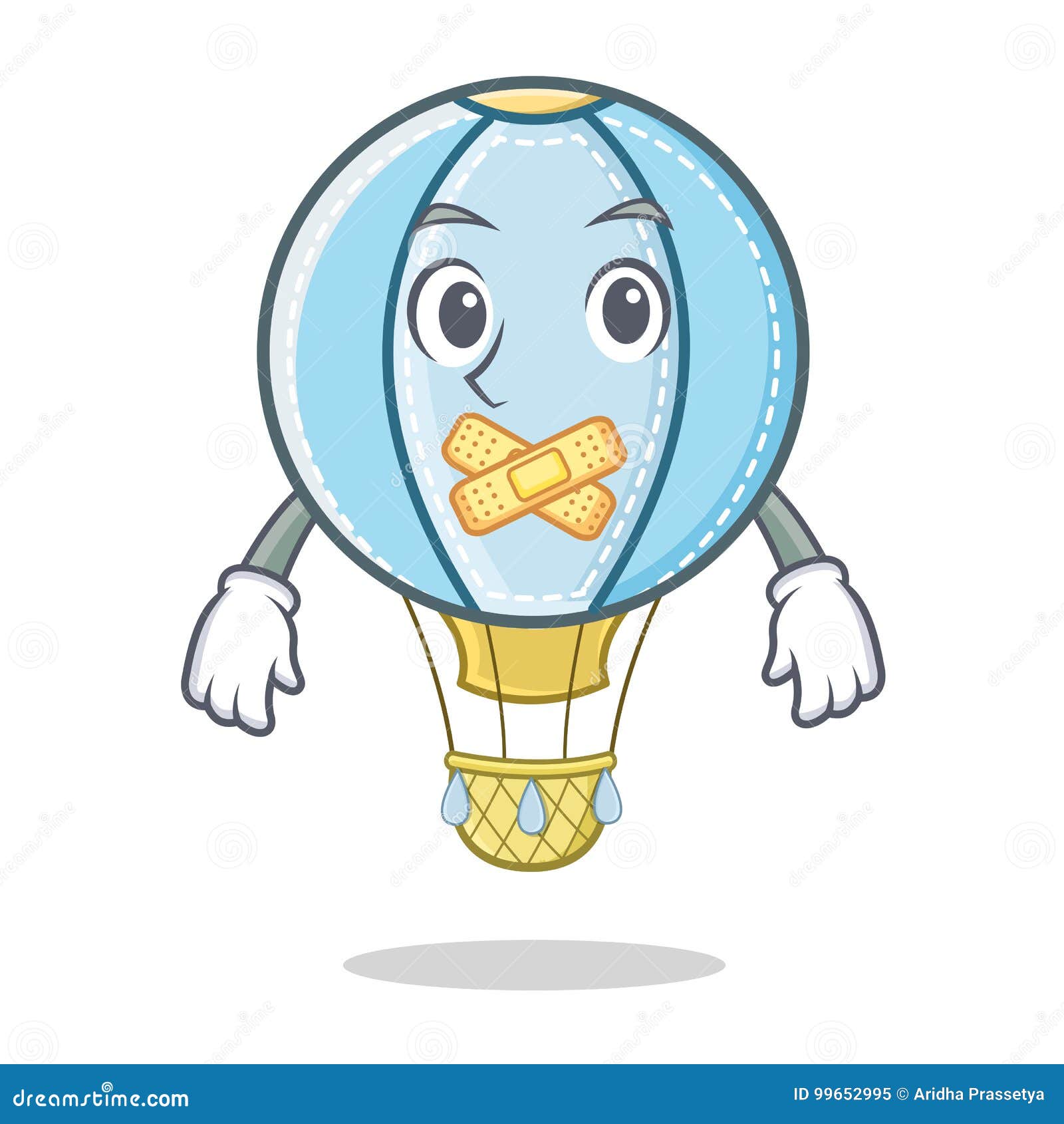 Silent Air Balloon Character Cartoon Stock Vector - Illustration of ...