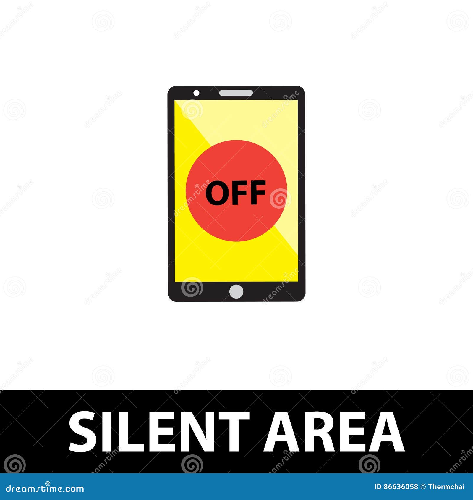 Silent Area, Turn Off Phone Stock Illustration - Illustration of mobile ... Silent Area, Turn Off Phone Stock Illustration - Illustration of mobile ...