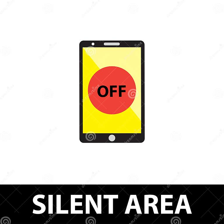 Silent Area, Turn Off Phone Stock Illustration - Illustration of mobile ...