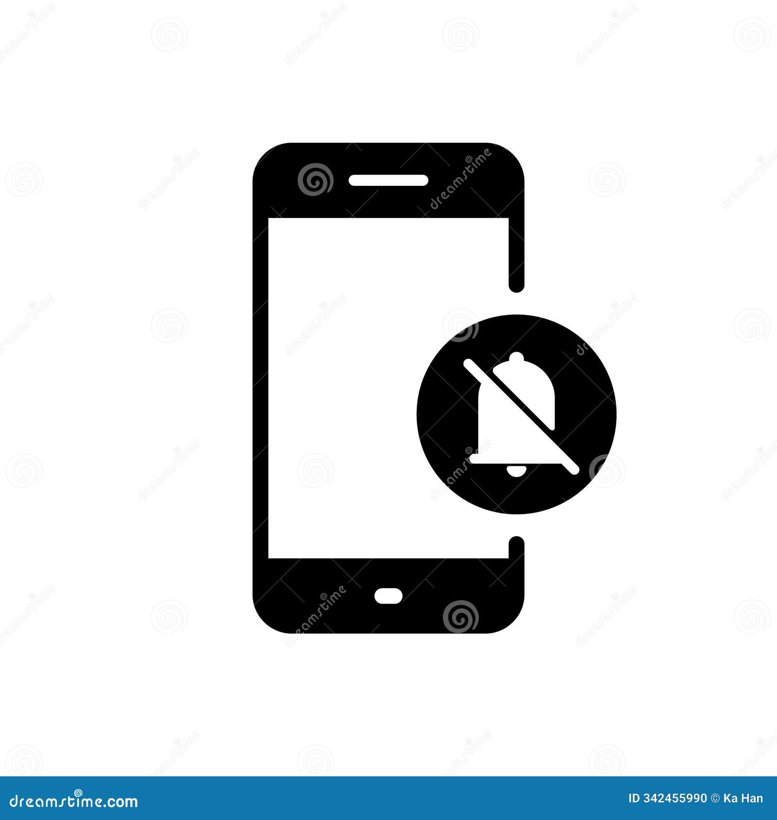 Silent Bell with Mobile Phone Icon. Silence Cellphone Sign Symbol Stock ...