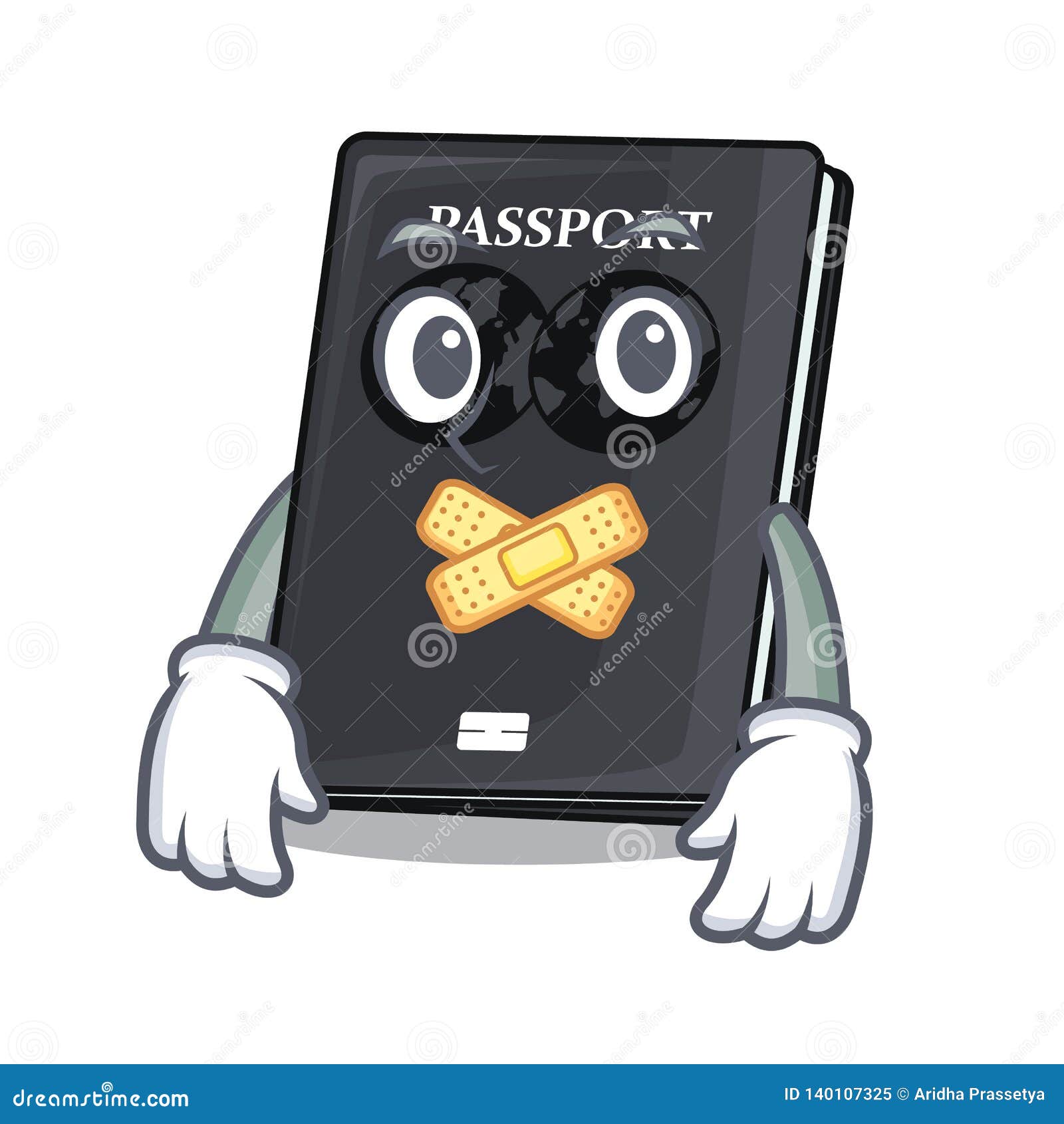 Silent Black Passport Isolated with the Cartoons Stock Vector ...