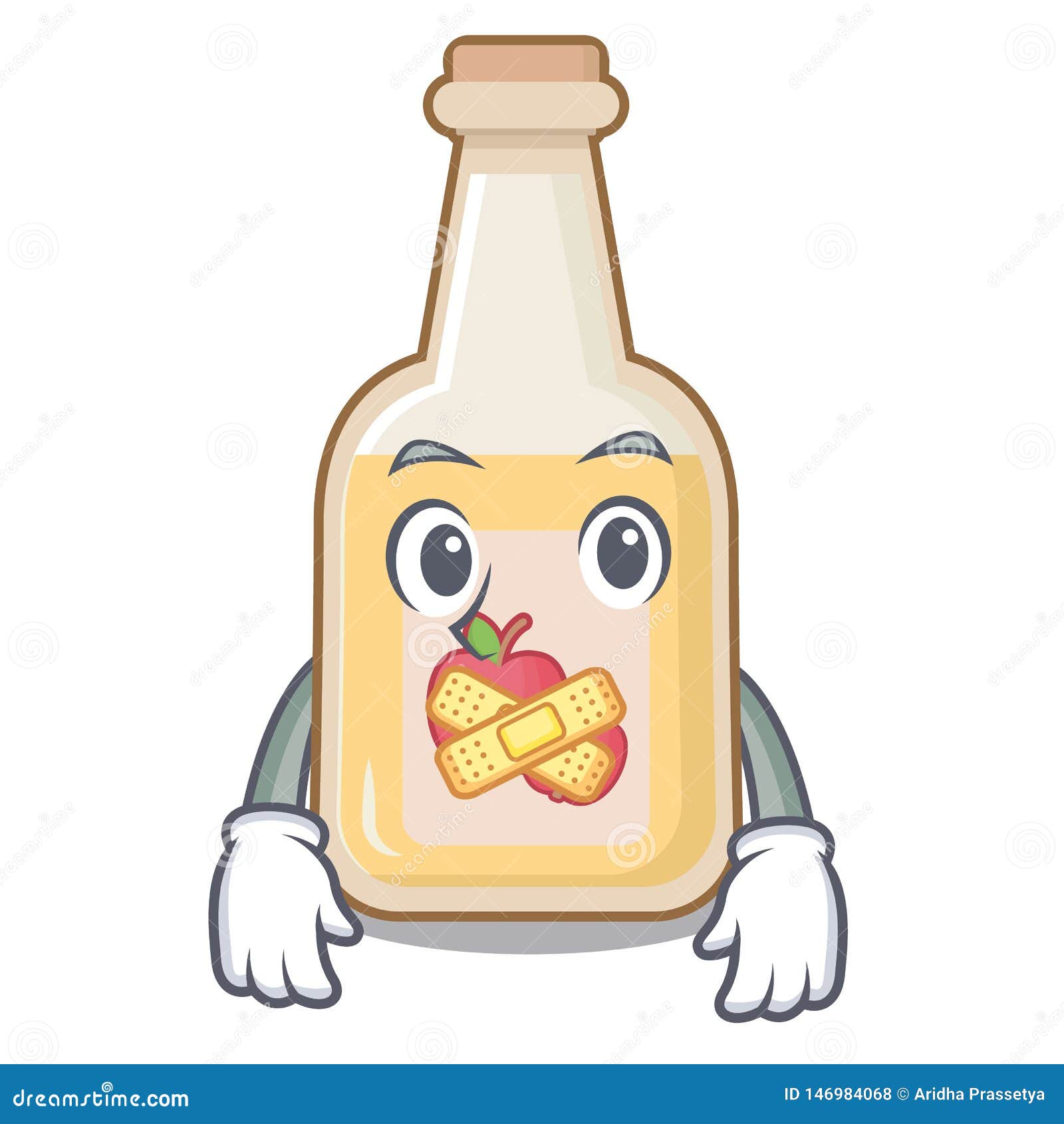 Silent Bottle Apple Cider Above Cartoon Table Stock Vector ...