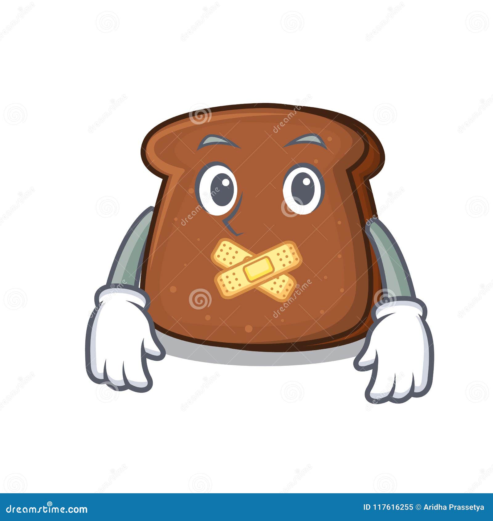Silent Brown Bread Mascot Cartoon Stock Vector - Illustration of food ...