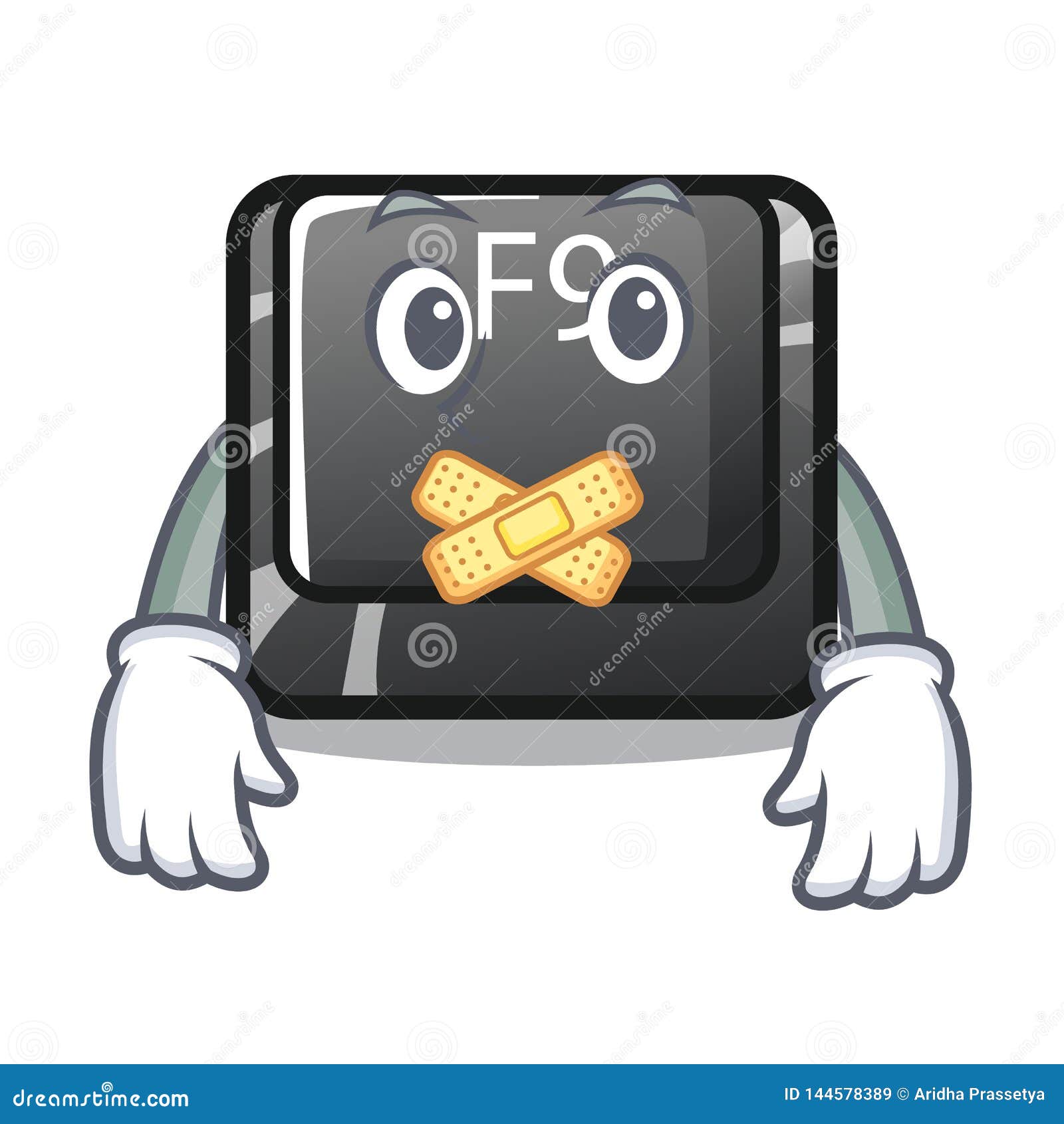 Silent Button F9 on a Cartoon Computer Stock Vector - Illustration of ...