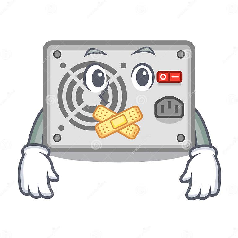 Silent Cartoon Power Supply on the Computer Stock Vector - Illustration ...
