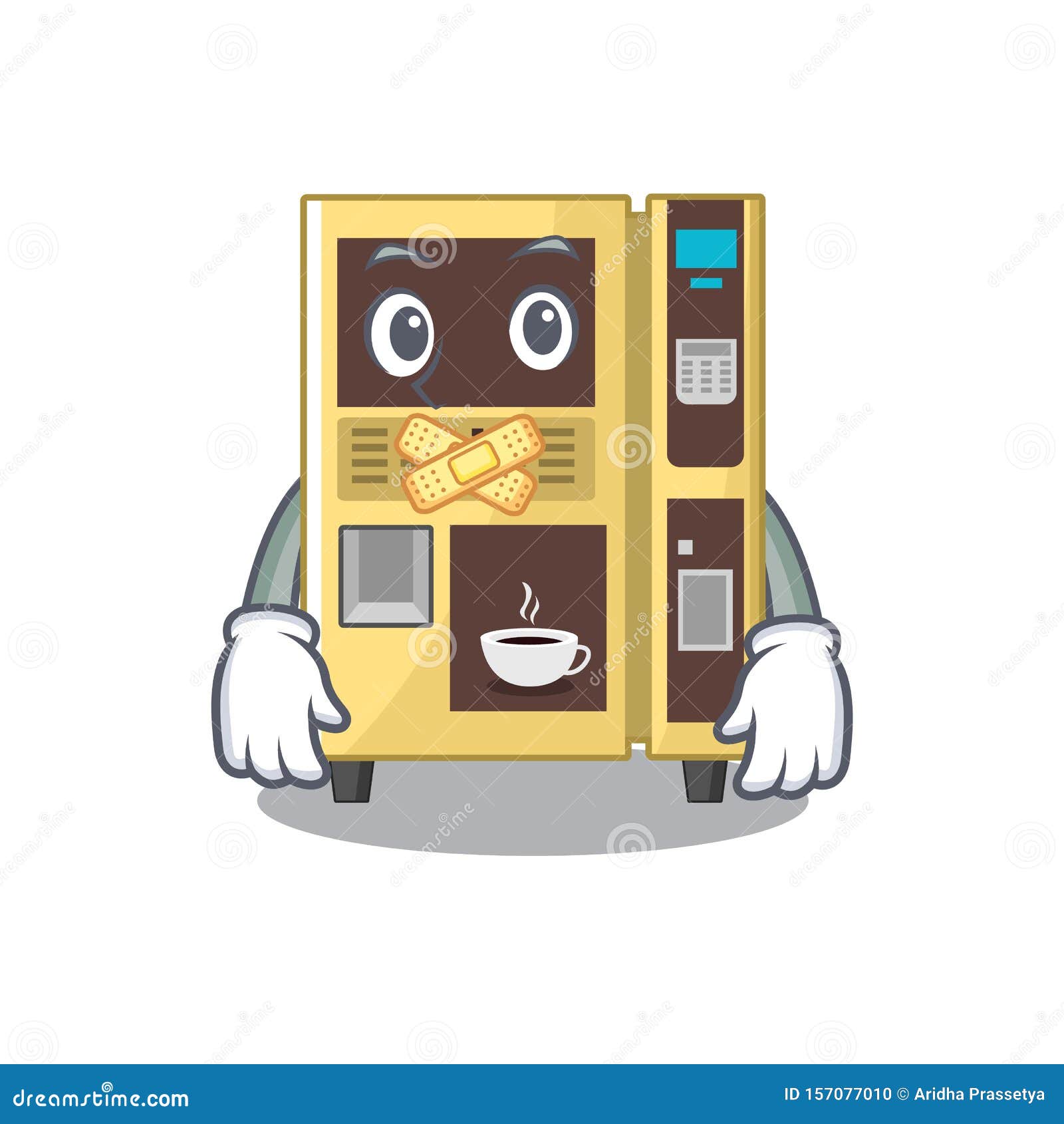 Silent Coffee Vending Machine in the Cartoon Stock Vector ...