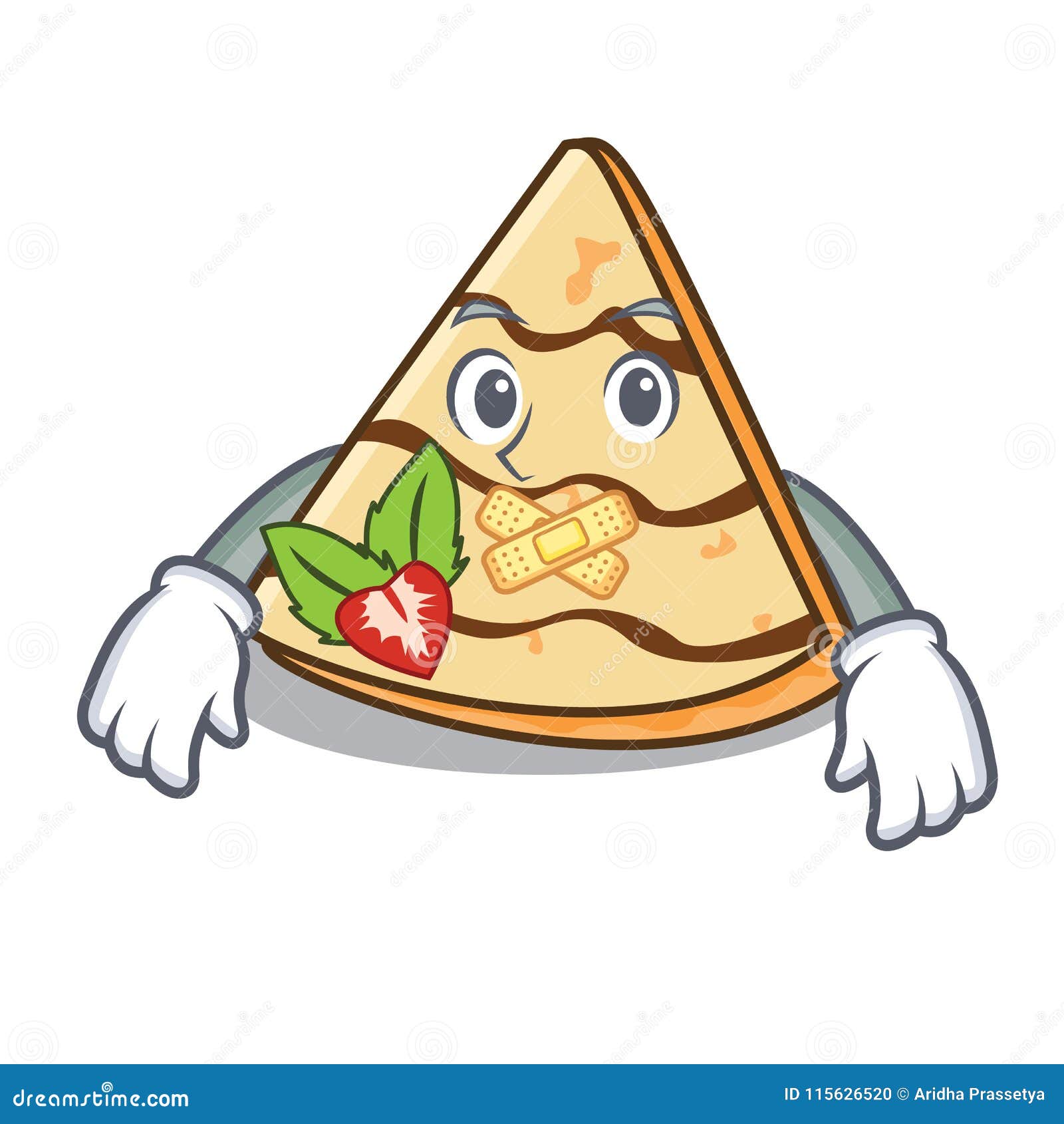 Silent Crepe Mascot Cartoon Style Stock Vector - Illustration of butter ...
