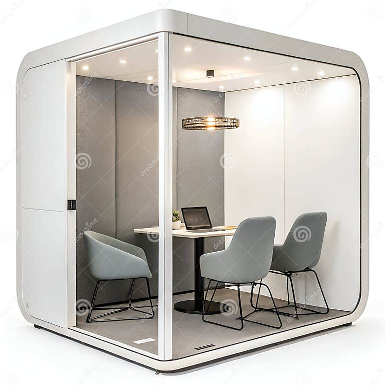 Silent Cube Meeting Pod Loop Isolated on White Background Stock Photo ...