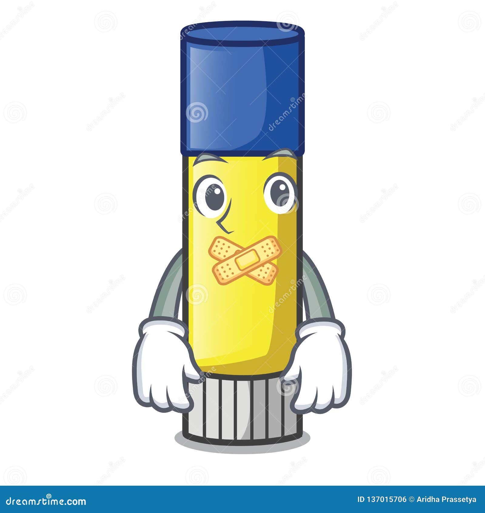 Silent Cute Cartoon on the Glue Stick Stock Vector - Illustration of ...