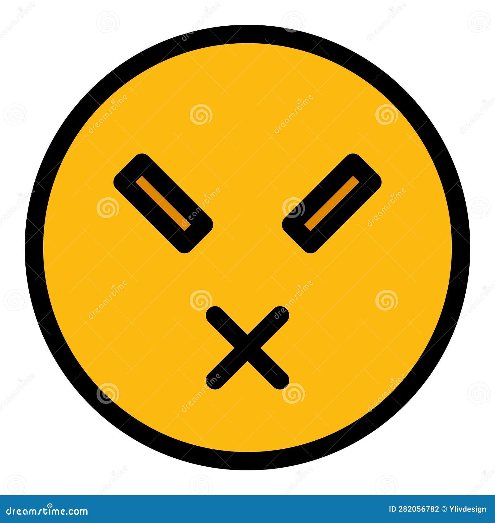 Silent Emoji Icon Vector Flat Stock Vector - Illustration of mouth ...