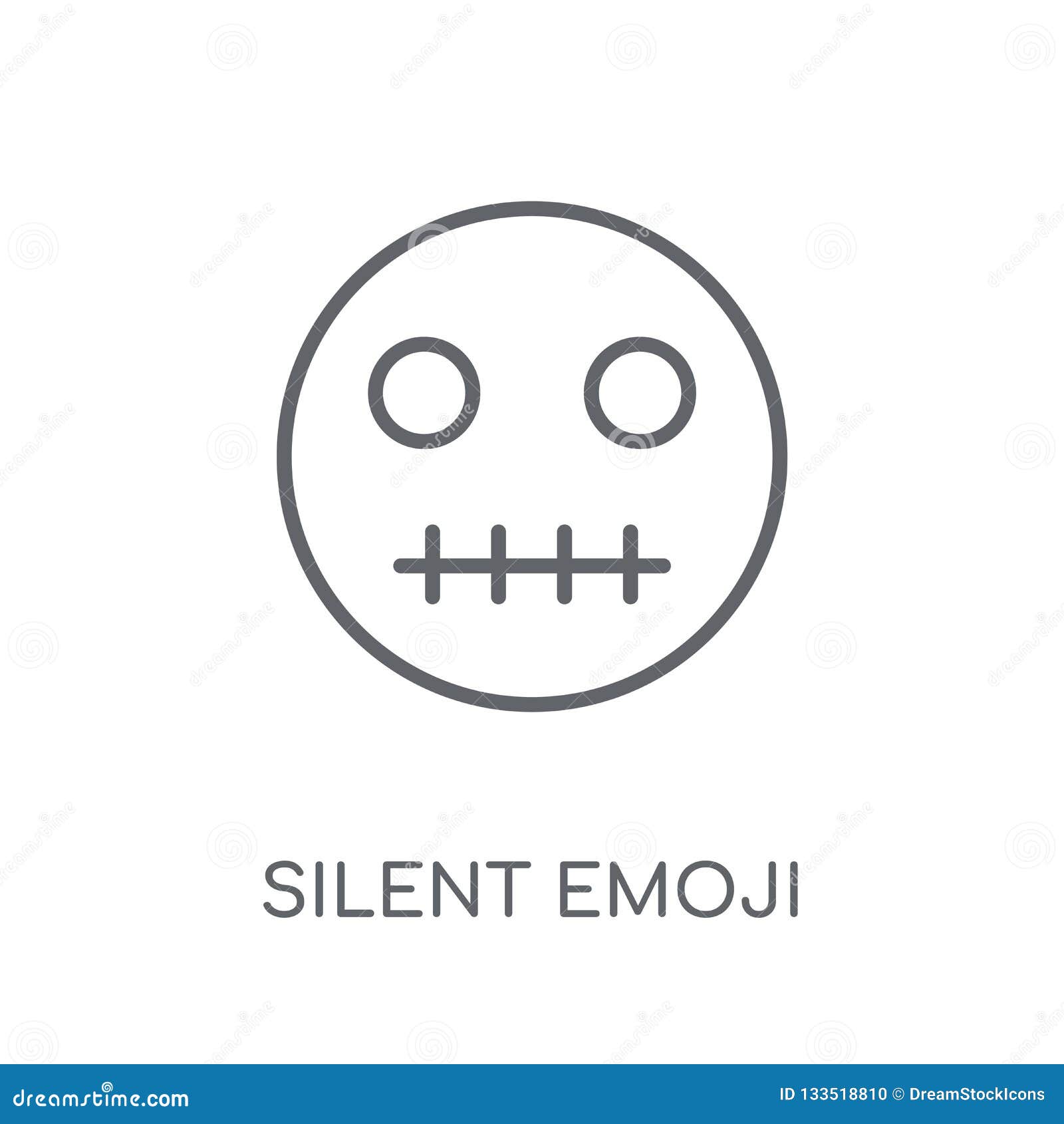 Silent Emoji Linear Icon. Modern Outline Silent Emoji Logo Conce Stock ...
