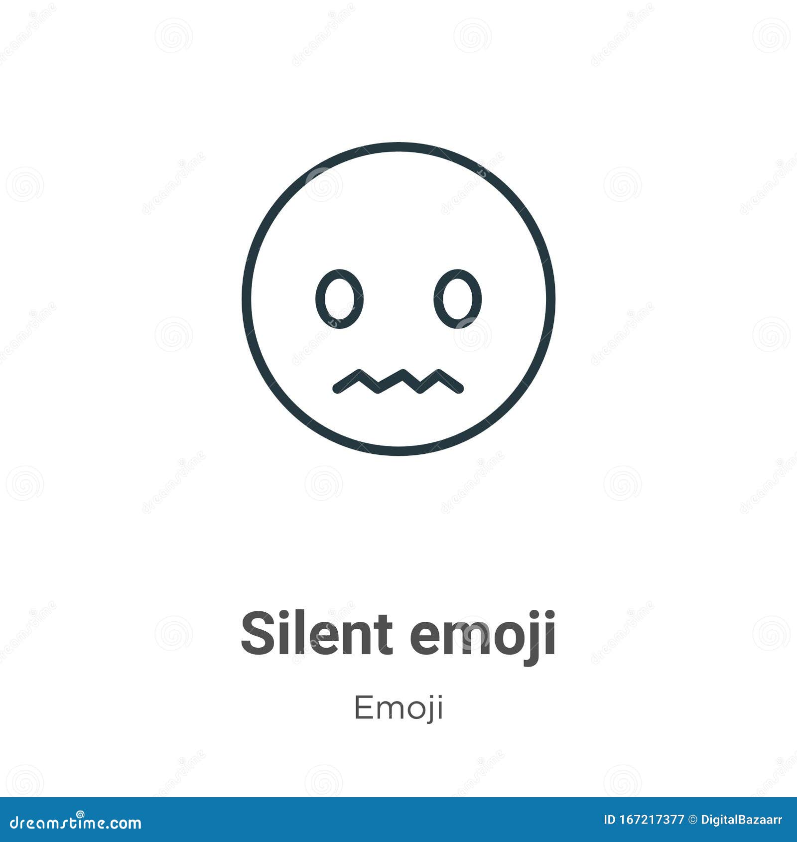 Silent Emoji Outline Vector Icon. Thin Line Black Silent Emoji Icon ...