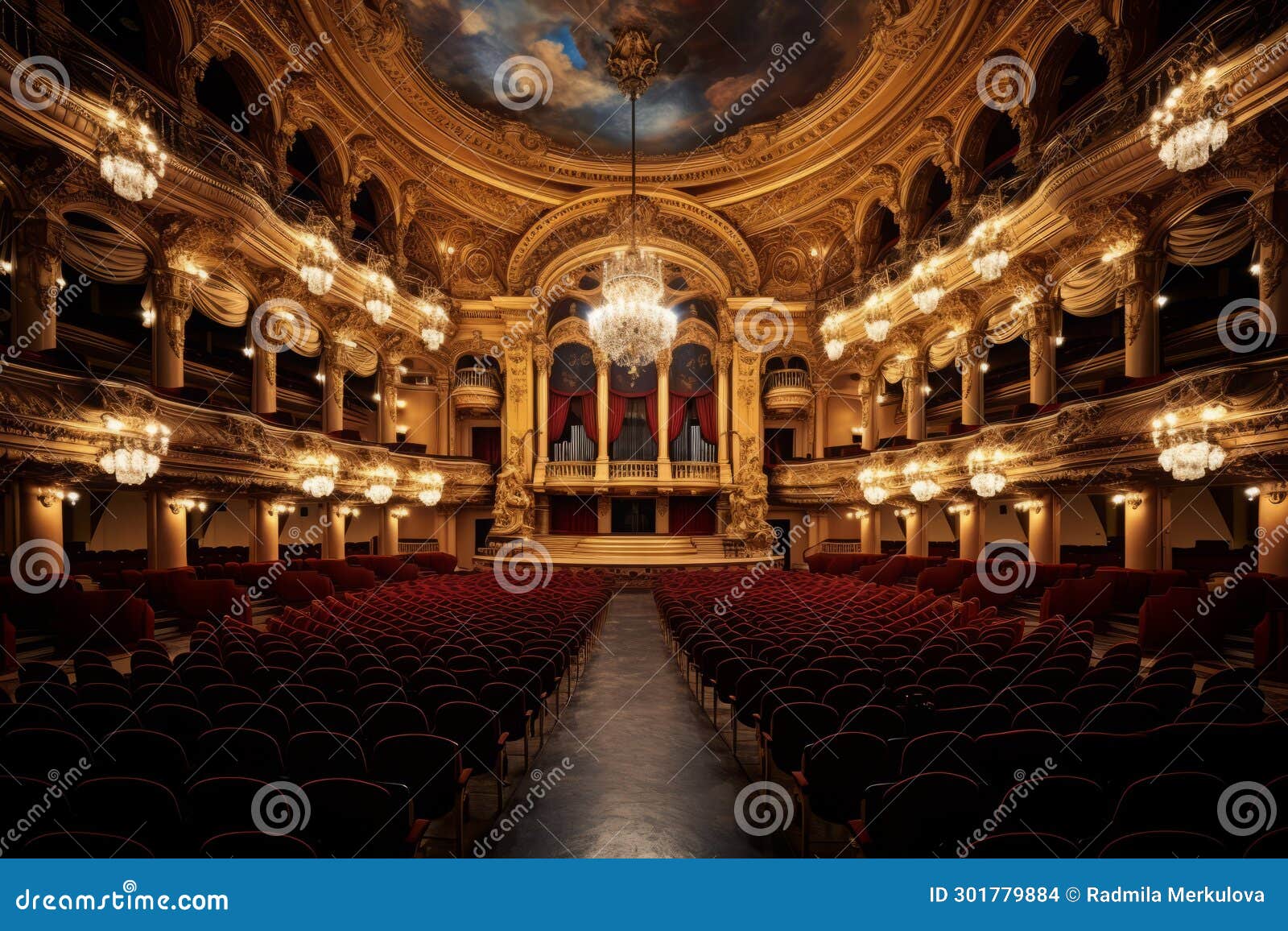 A Silent Empty Opera Hall with Empty Balconies Stock Photo - Image of ...