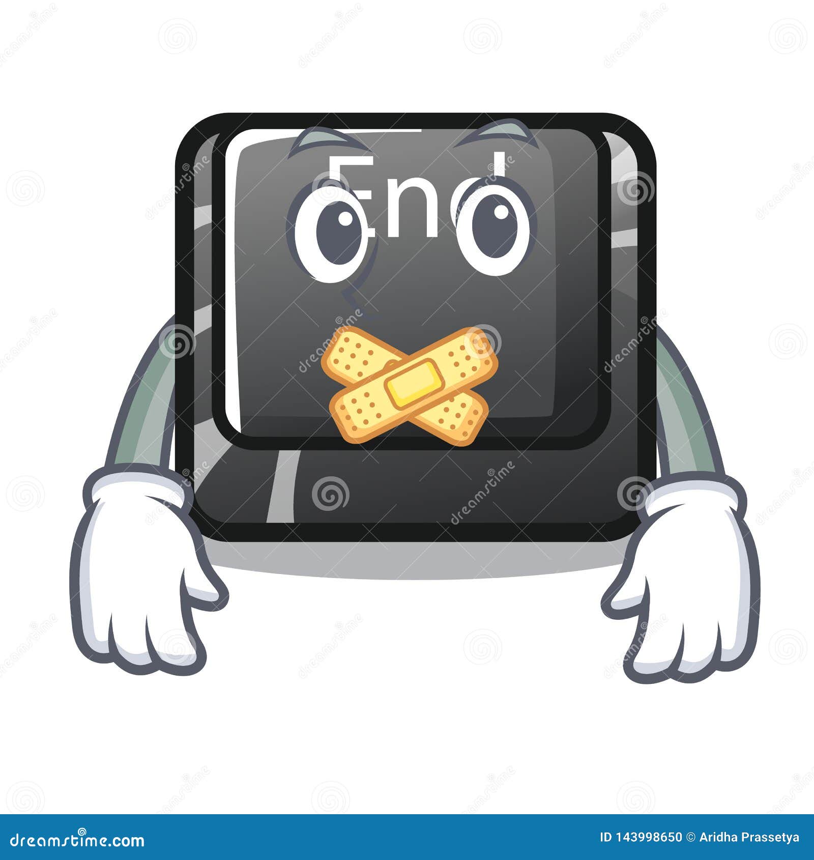 Silent End Button Located on Cartoon Keyboard Stock Vector ...