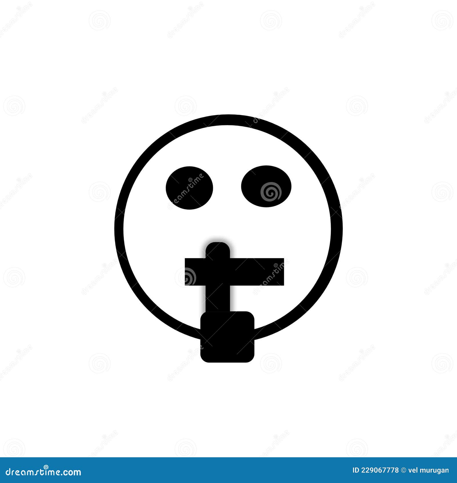Silent Face Emoji Designed by Black Colour Stock Illustration ...