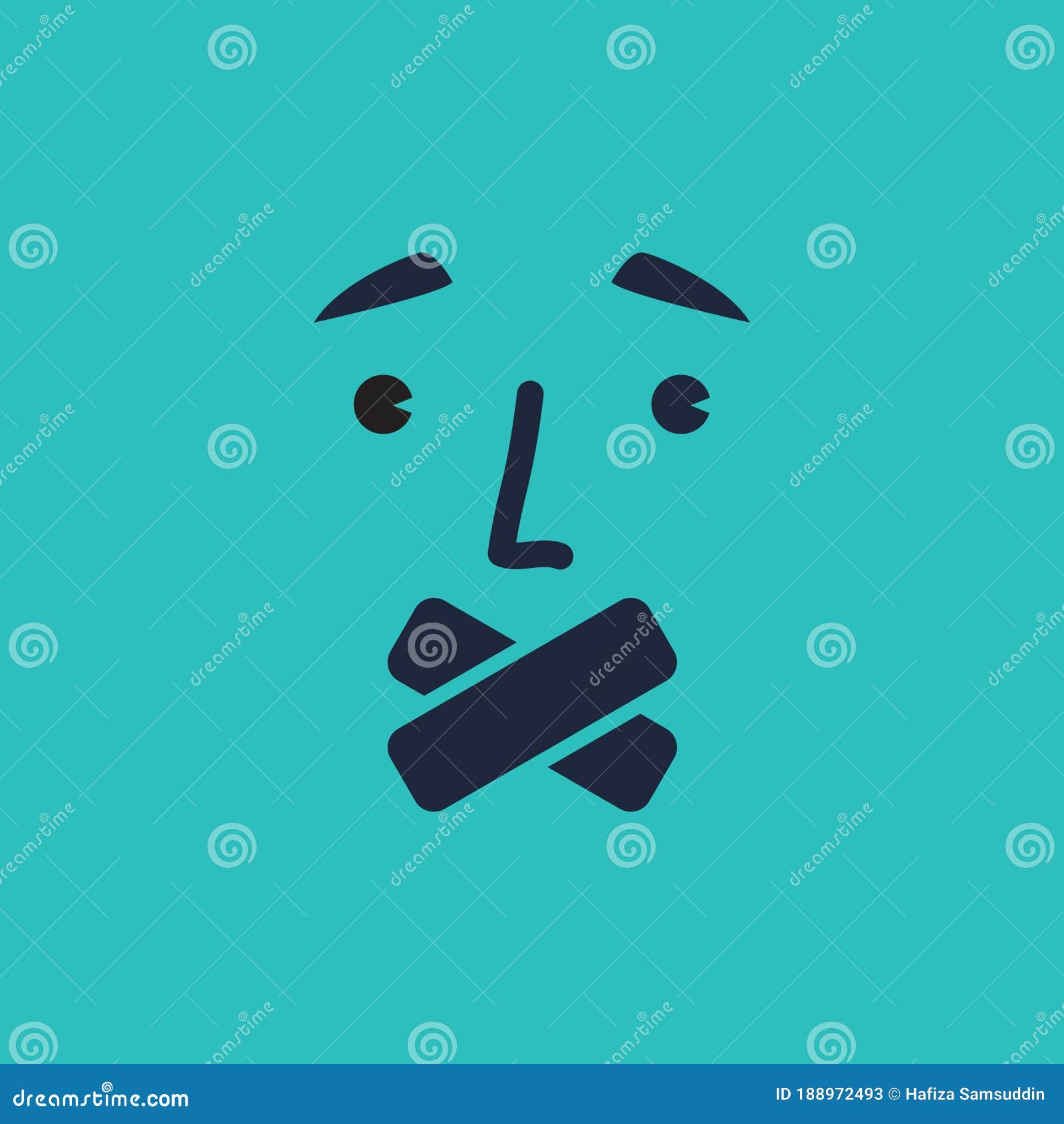 Silent Face Emoticon. Vector Illustration Decorative Design Stock ...
