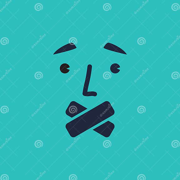 Silent Face Emoticon. Vector Illustration Decorative Design Stock ...