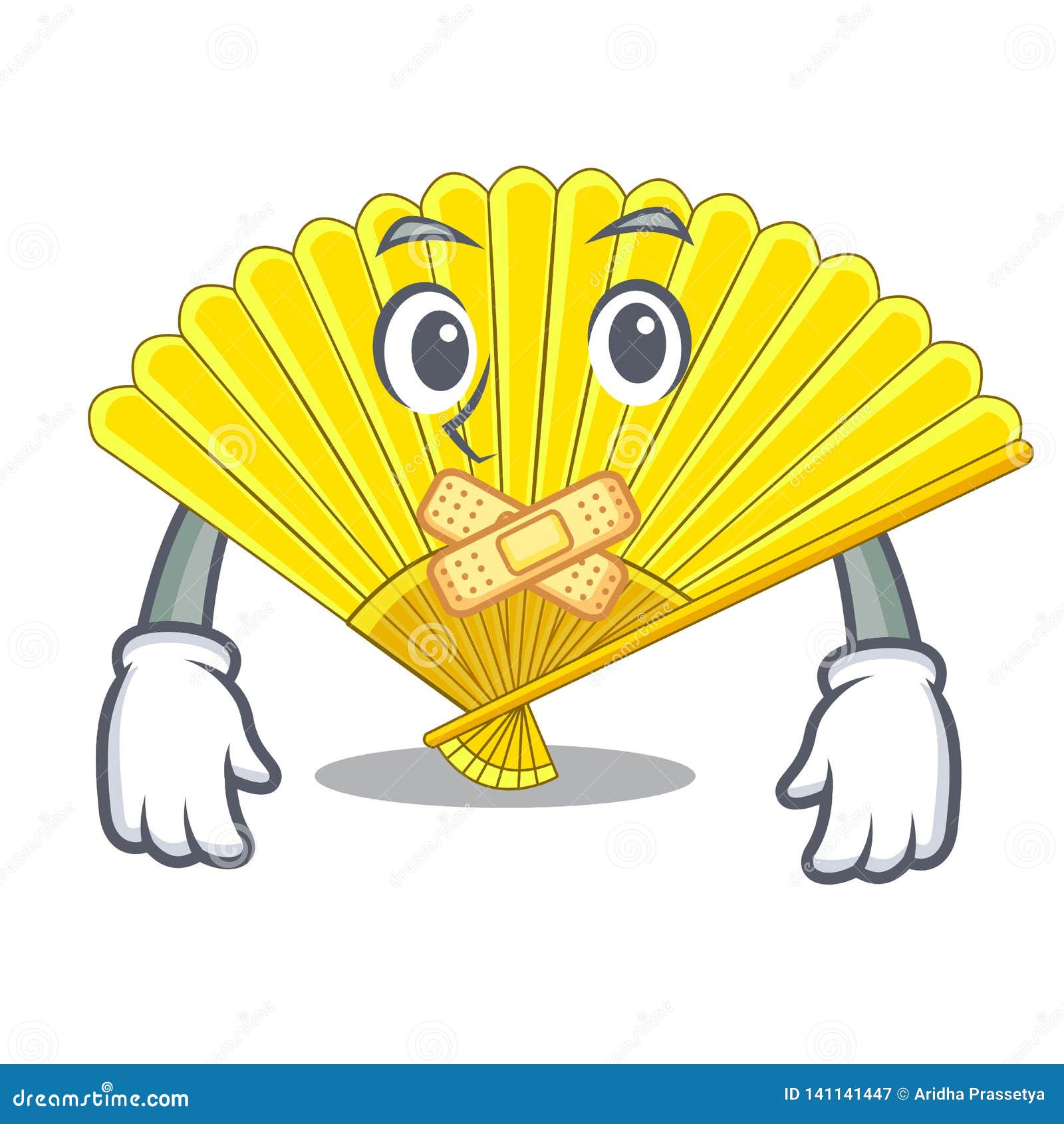 Silent Folding Fan Isolated with the Cartoon Stock Vector ...