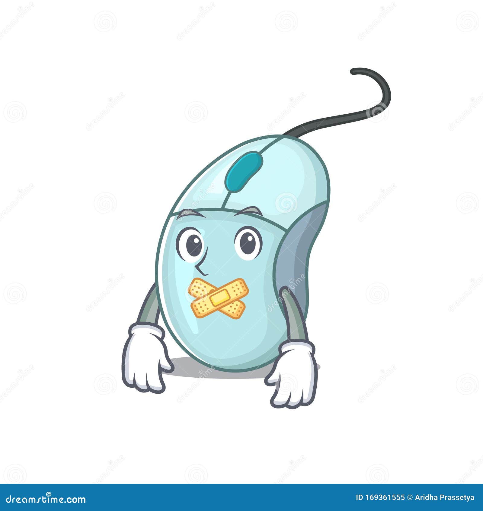 A Silent Gesture of Computer Mouse Mascot Cartoon Character Design ...