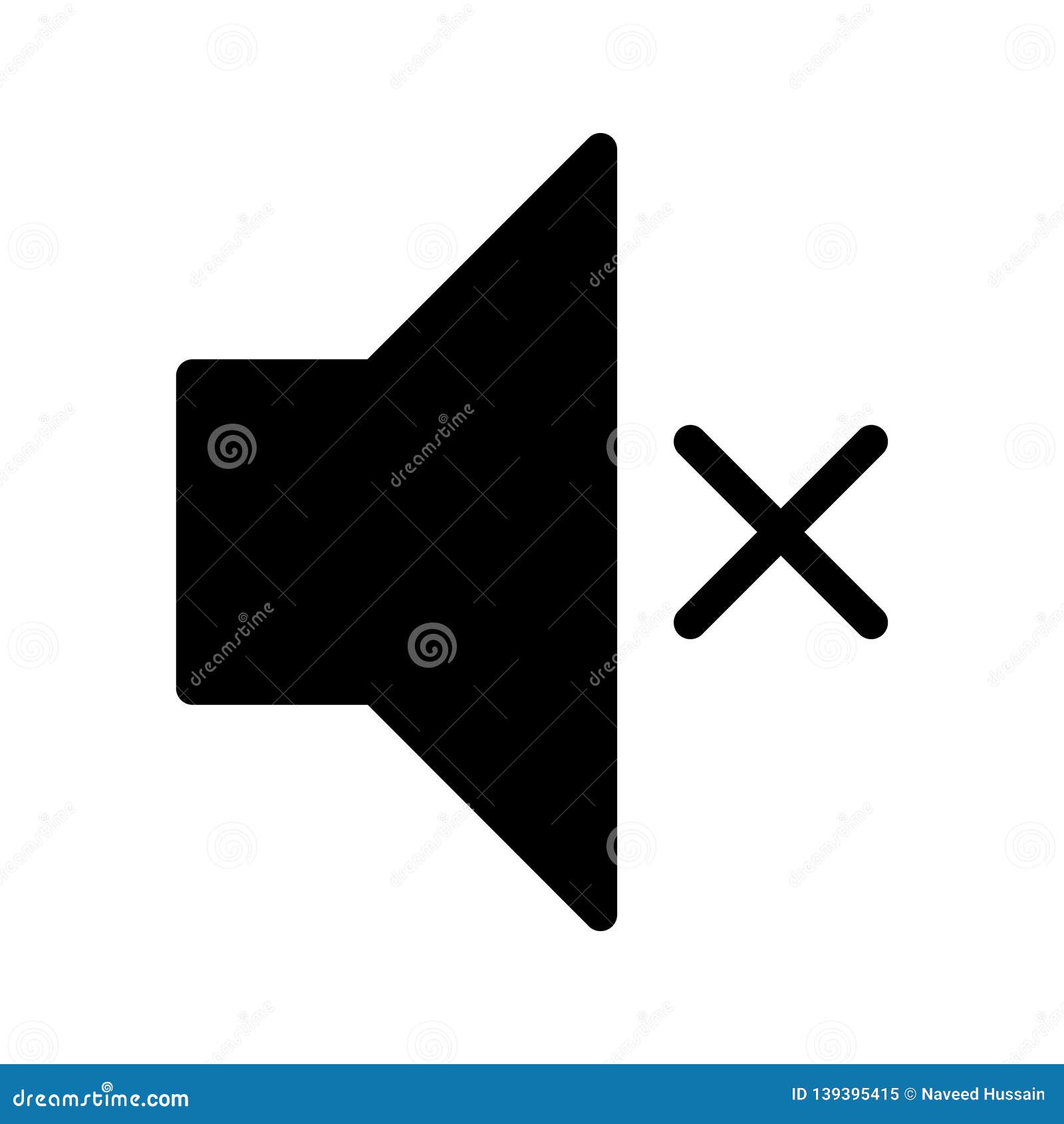 Silent Glyph Flat Vector Icon Stock Vector - Illustration of business ...