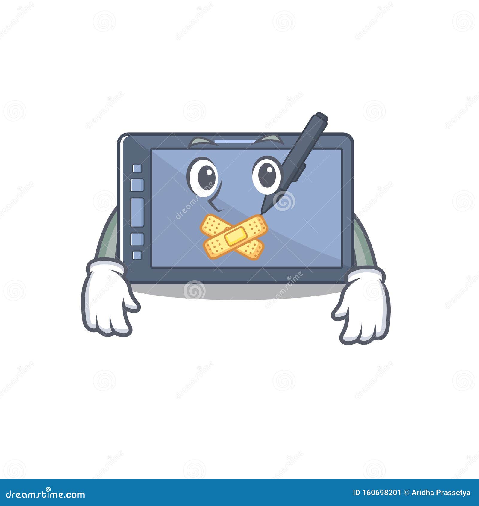 Silent Graphic Tablet on the Mascot Table Stock Vector - Illustration ...