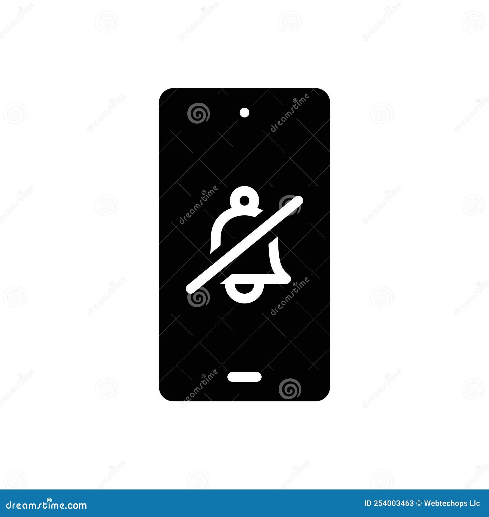 Black Solid Icon for Silent, Phone and Silence Stock Illustration ...