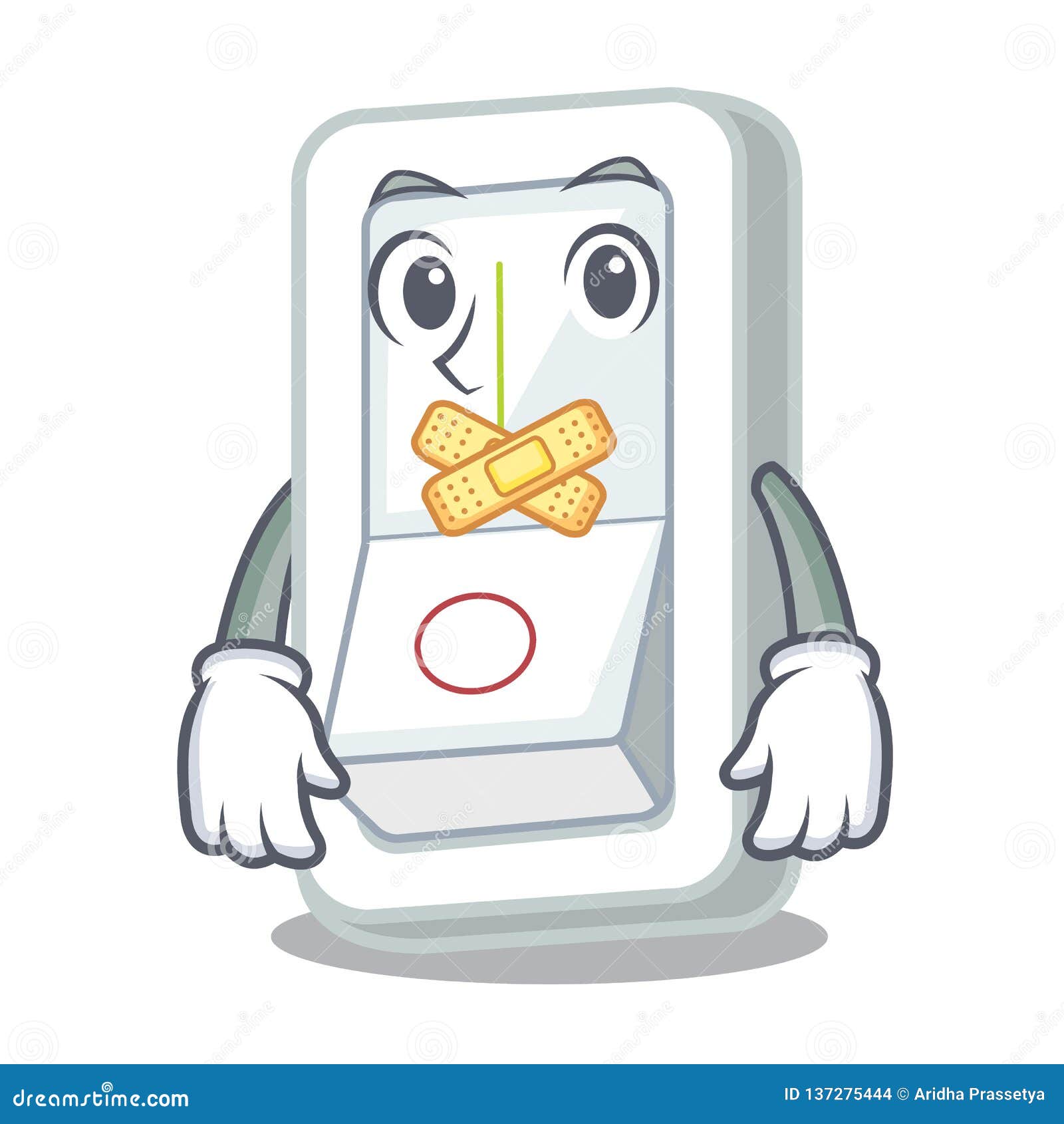 Silent Light Switch Above Cartoon Wooden Wall Stock Vector ...