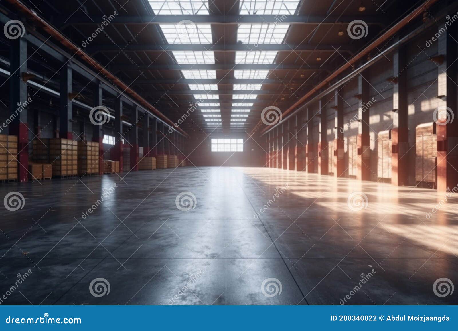 Silent Logistics Hub, Empty Warehouse in the Bustling Logistic Center ...