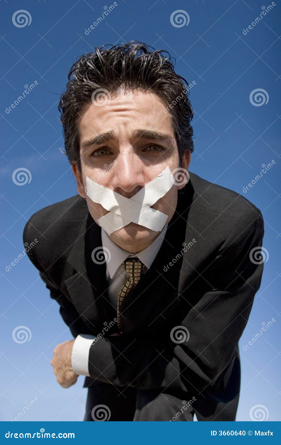 Silent man stock photo. Image of outdoors, tape, confident - 3660640