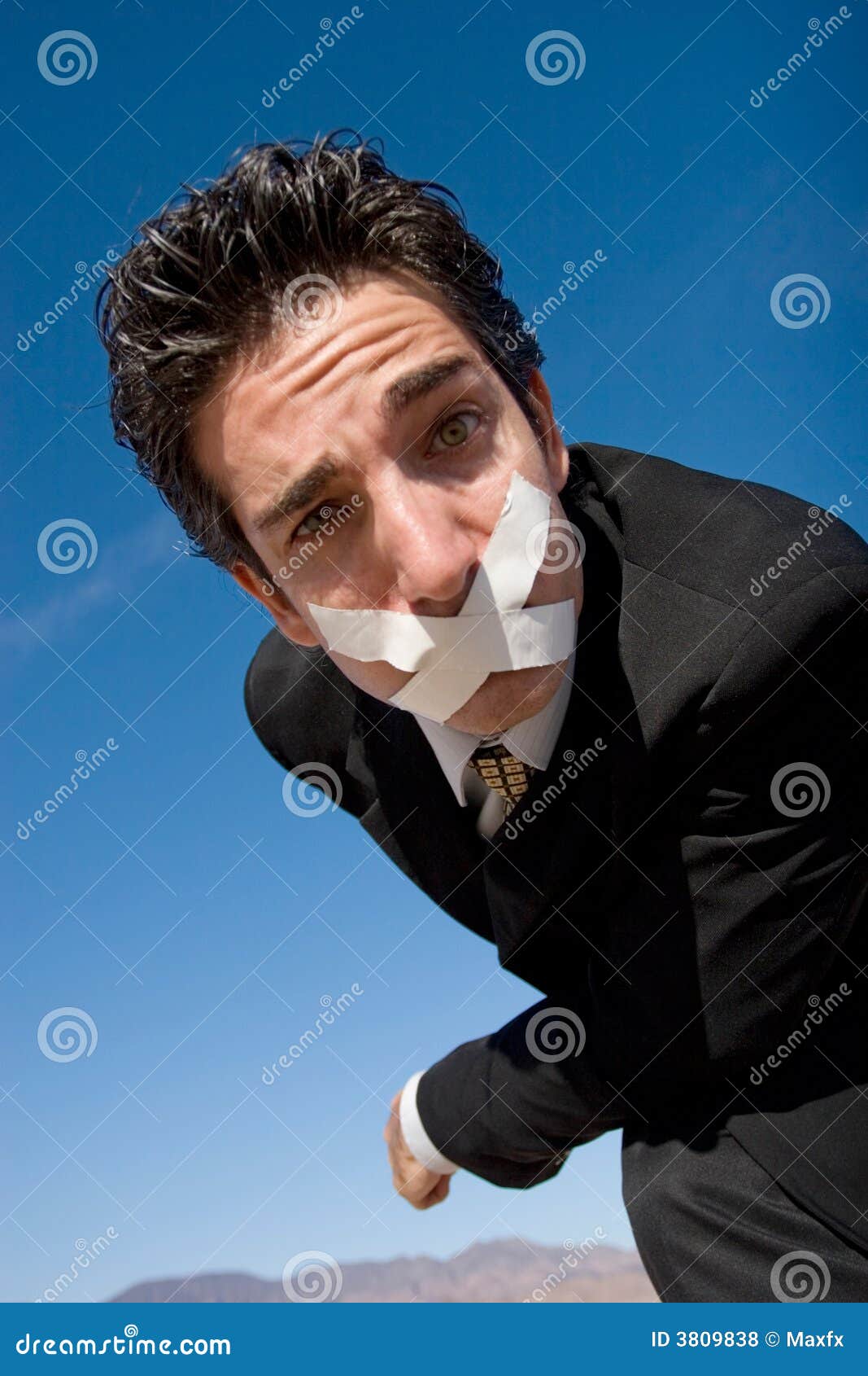 Silent man stock photo. Image of energy, powerful, blue - 3809838