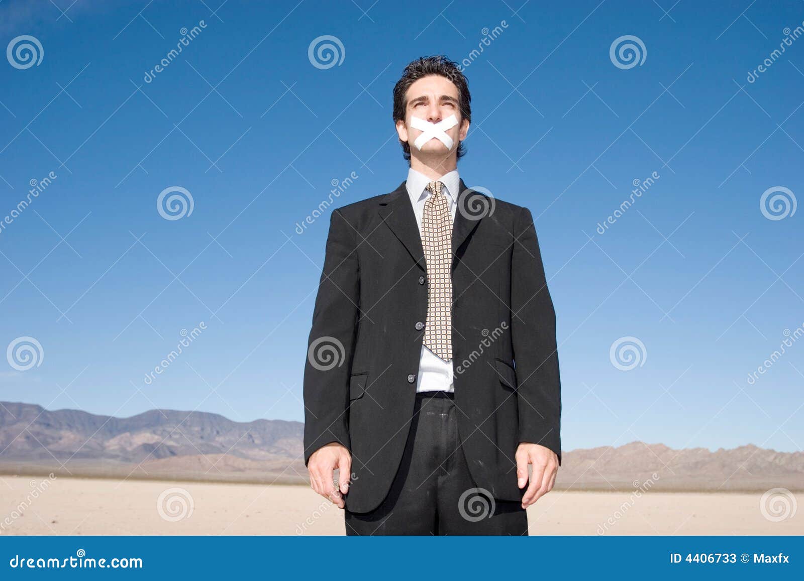 Silent man stock image. Image of young, desert, business - 4406733