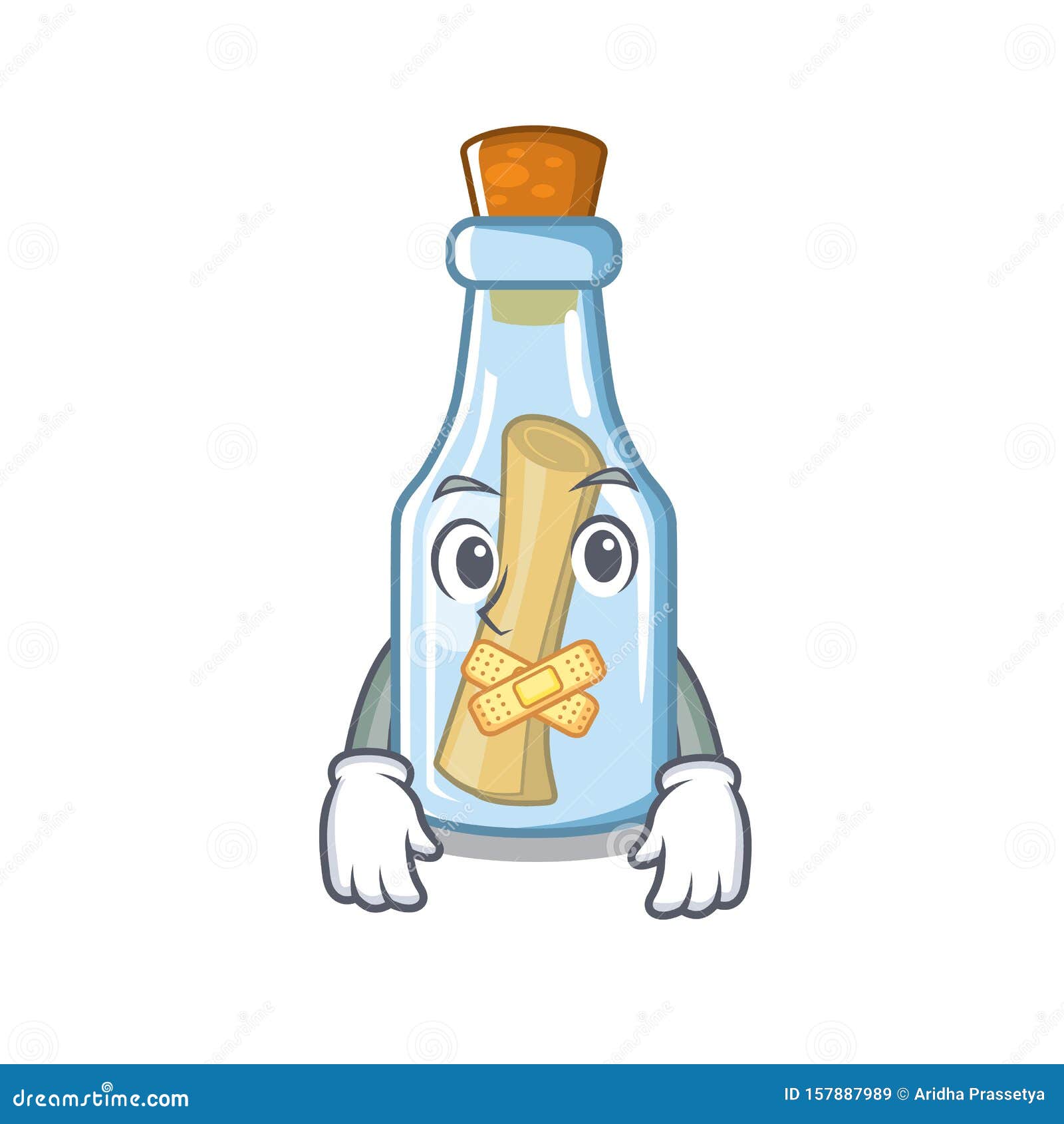 Silent Message in Bottle with Shape Mascot Stock Vector - Illustration ...