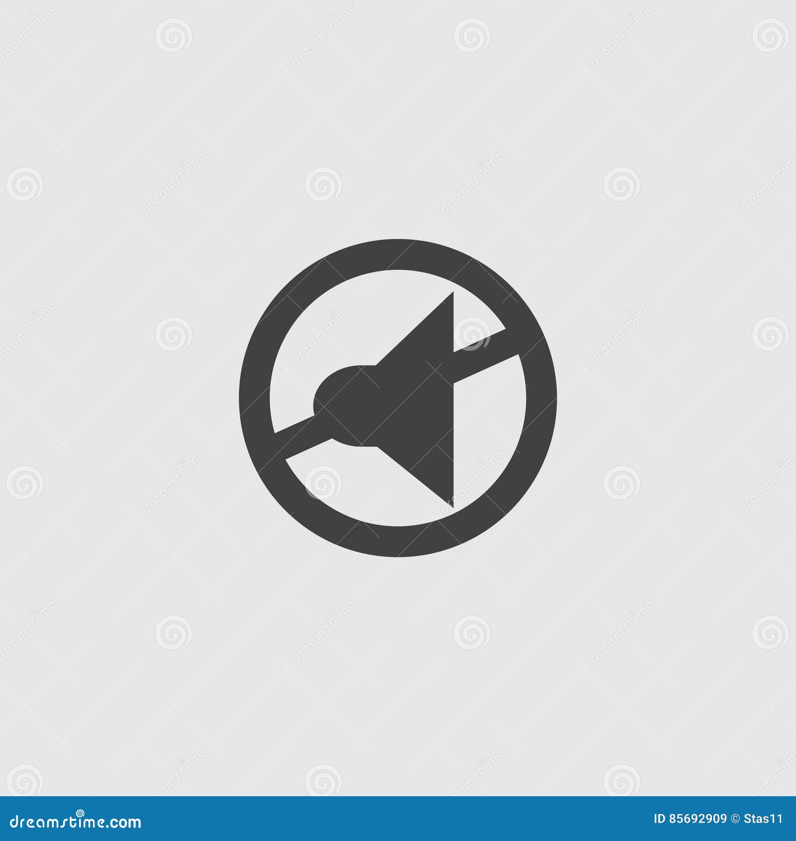 Silent Mode Icon in a Flat Design in Black Color. Vector Illustration ...