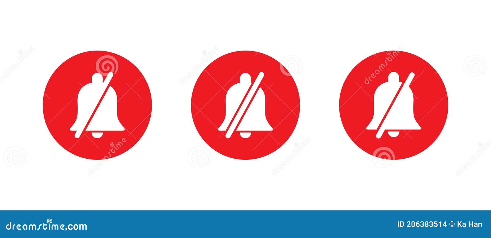 Silent Notification Bell Icon Vector in Flat Style. Mute Symbol ...