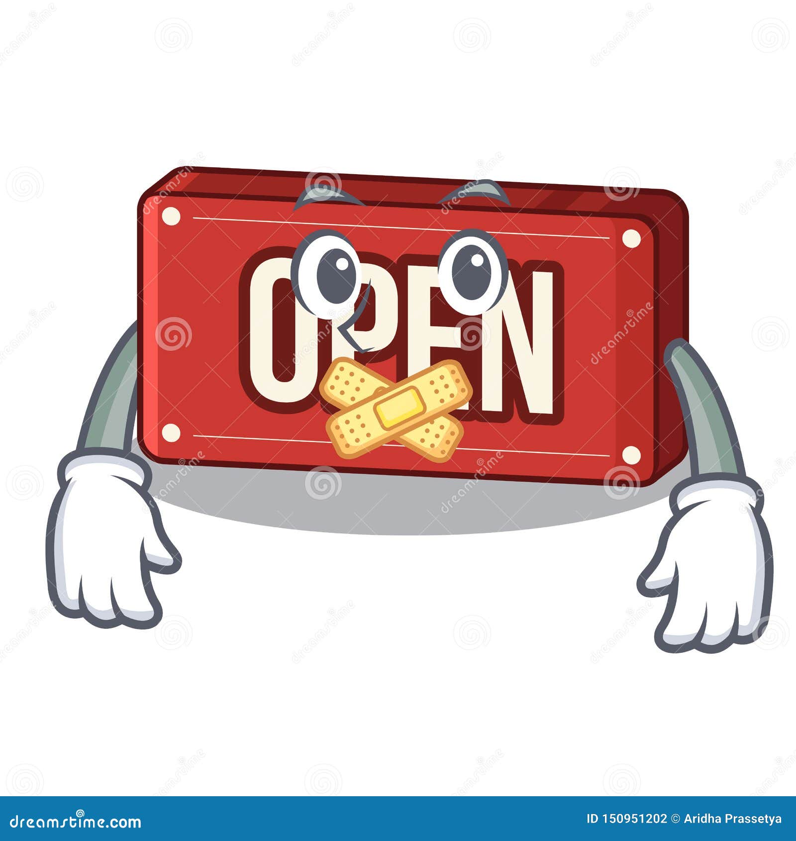 Silent Open Sign Above on Table Cartoon Stock Vector - Illustration of ...