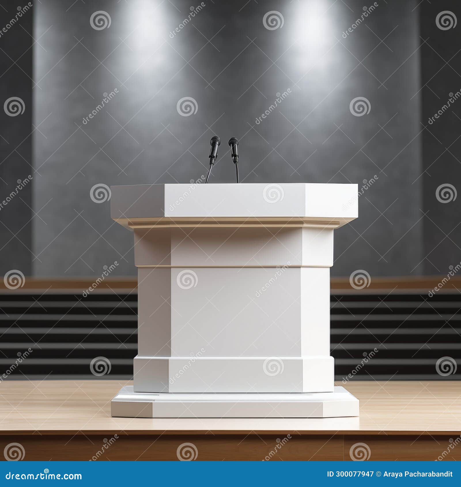 Silent Podium in Auditorium Awaits the Next Impactful Presentation, AI ...